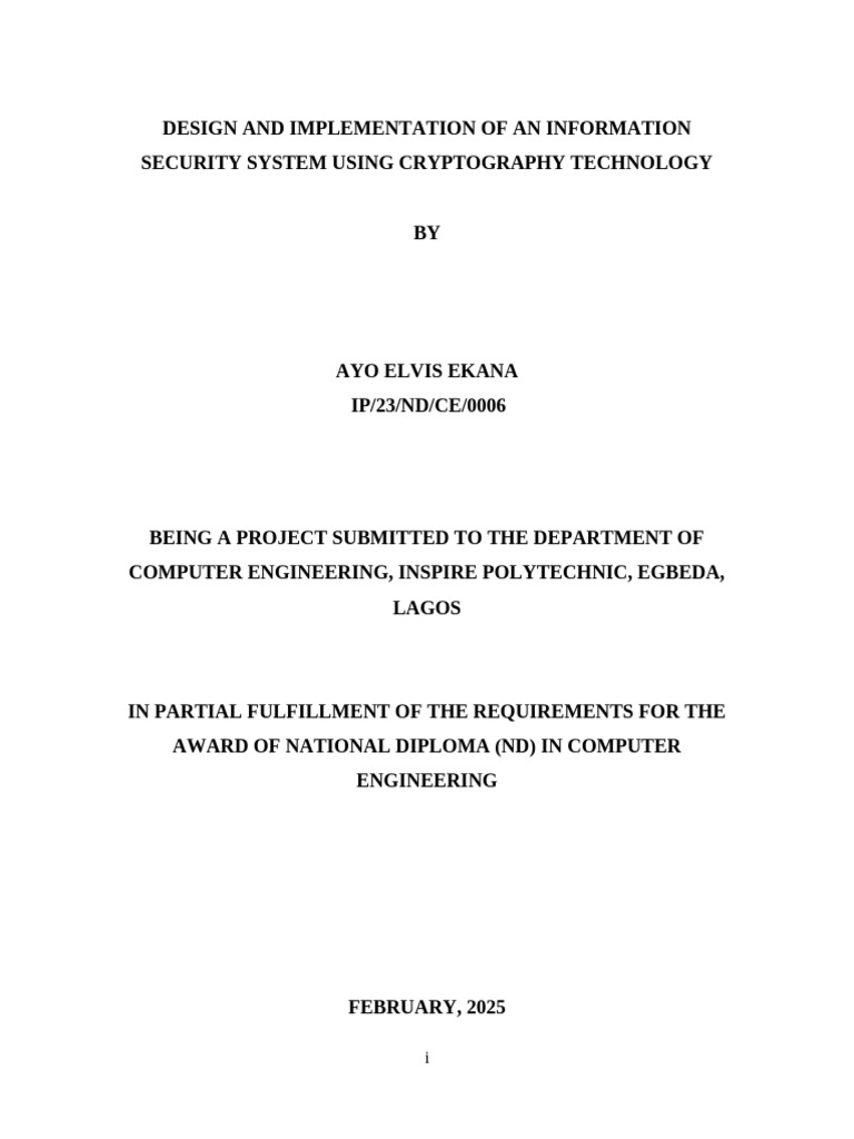 Information Security System Using Cryptography Technology | PDF | Cryptography | Key (Cryptography)