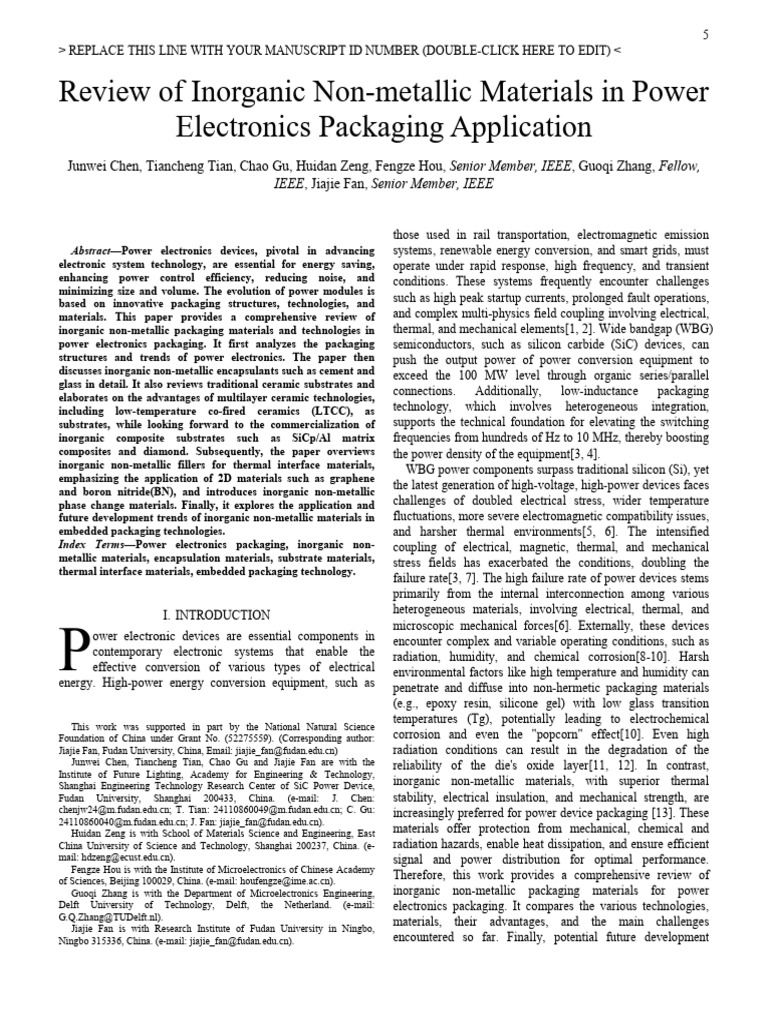 Review of Inorganic Non-Metallic Materials in Power Electronics ...