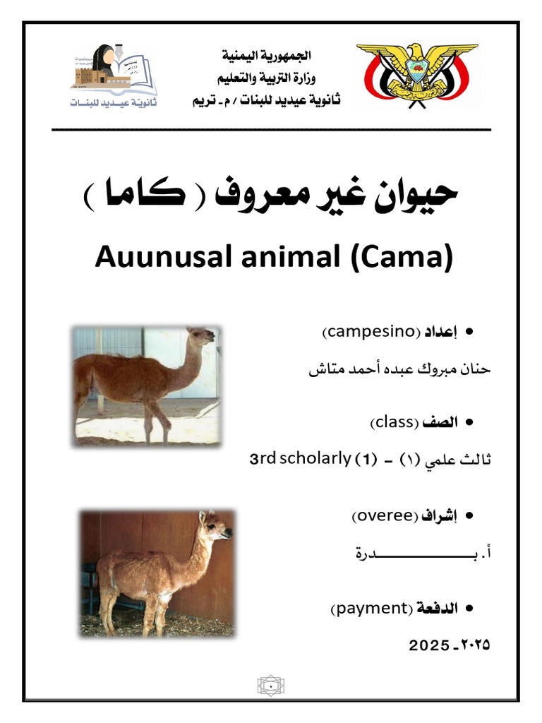حیوان الكاما Cama | PDF | Camel | Zoology