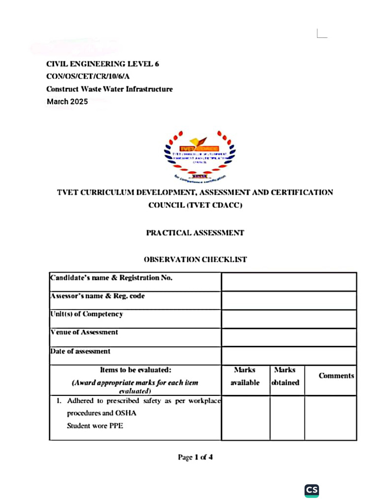Prac 1 Checklist | PDF