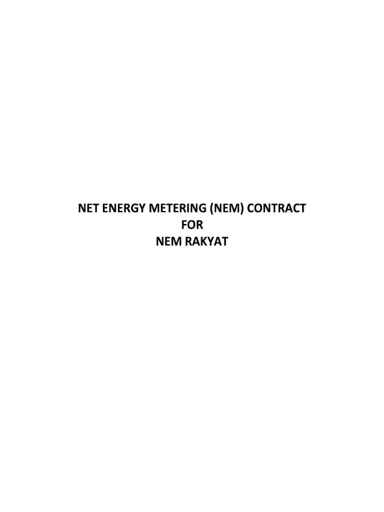 TNB - Nem Rakyat Contract | PDF