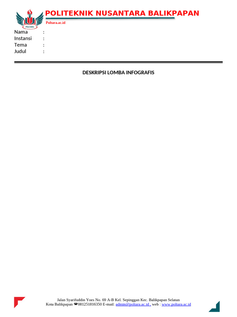 Template Deskripsi Lomba Infografis Poltara | PDF