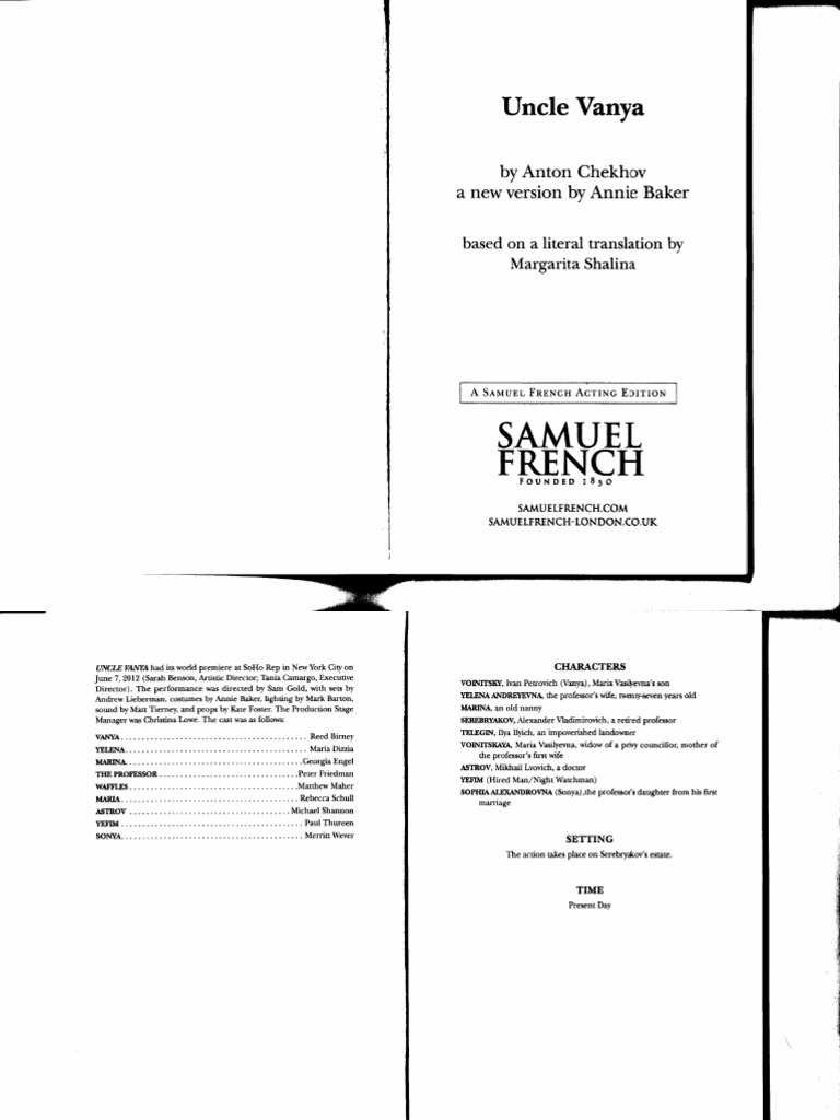 Uncle Vanya - Chekhov (Baker) | PDF