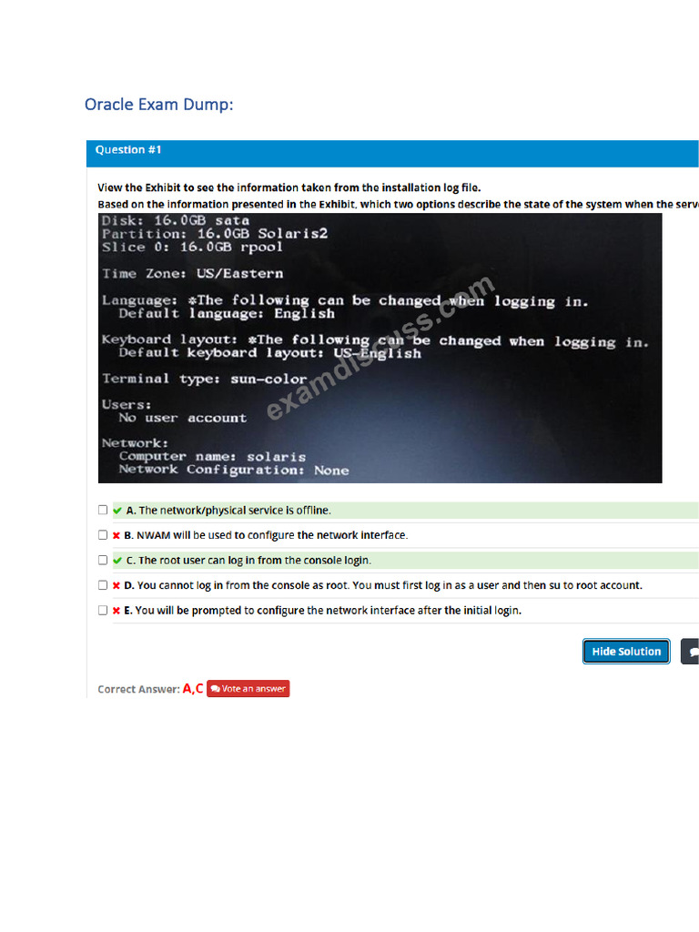 Oracle Exam Dump Merged | PDF | File System | Computer Network