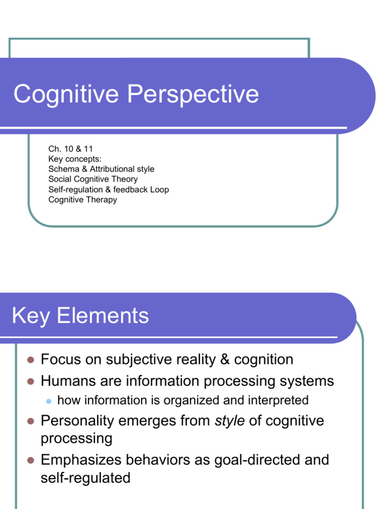 Personality Lect+10 Cognitive Handout | PDF | Schema (Psychology) | Thought