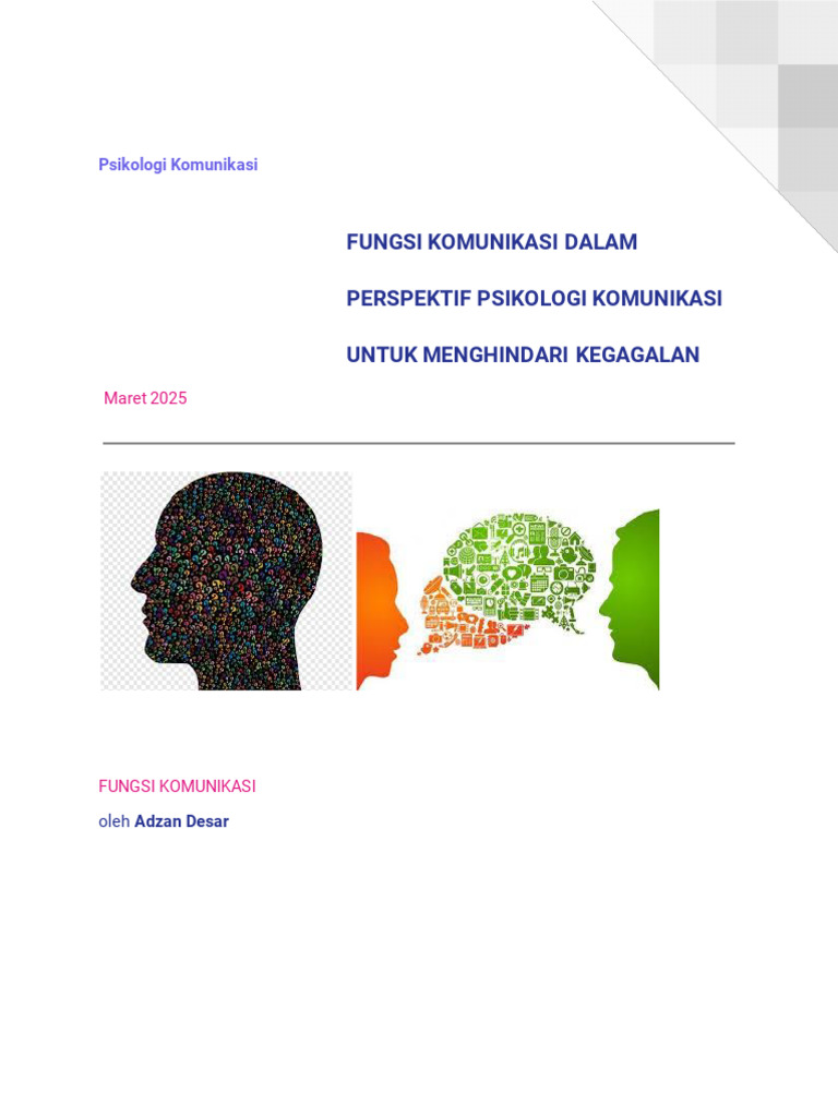 Modul Psikologi Komunikasi Sesi 3 Fungsi Komunikasi Dalam Psikom | PDF