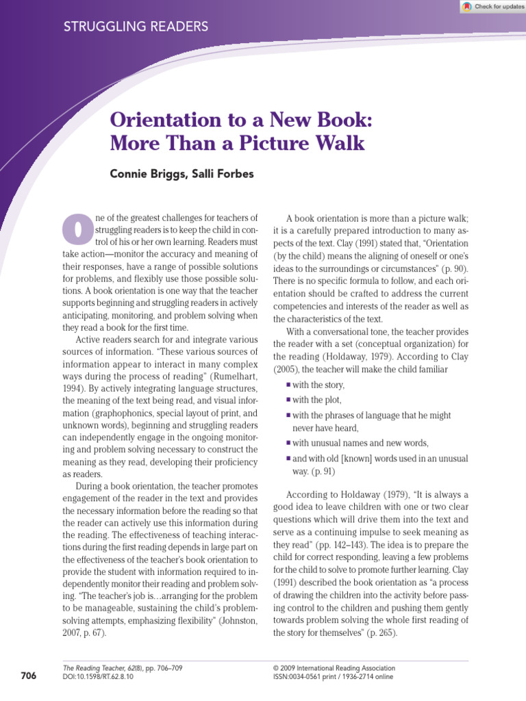 The Reading Teacher - 2011 - Briggs - Orientation To A New Book More ...
