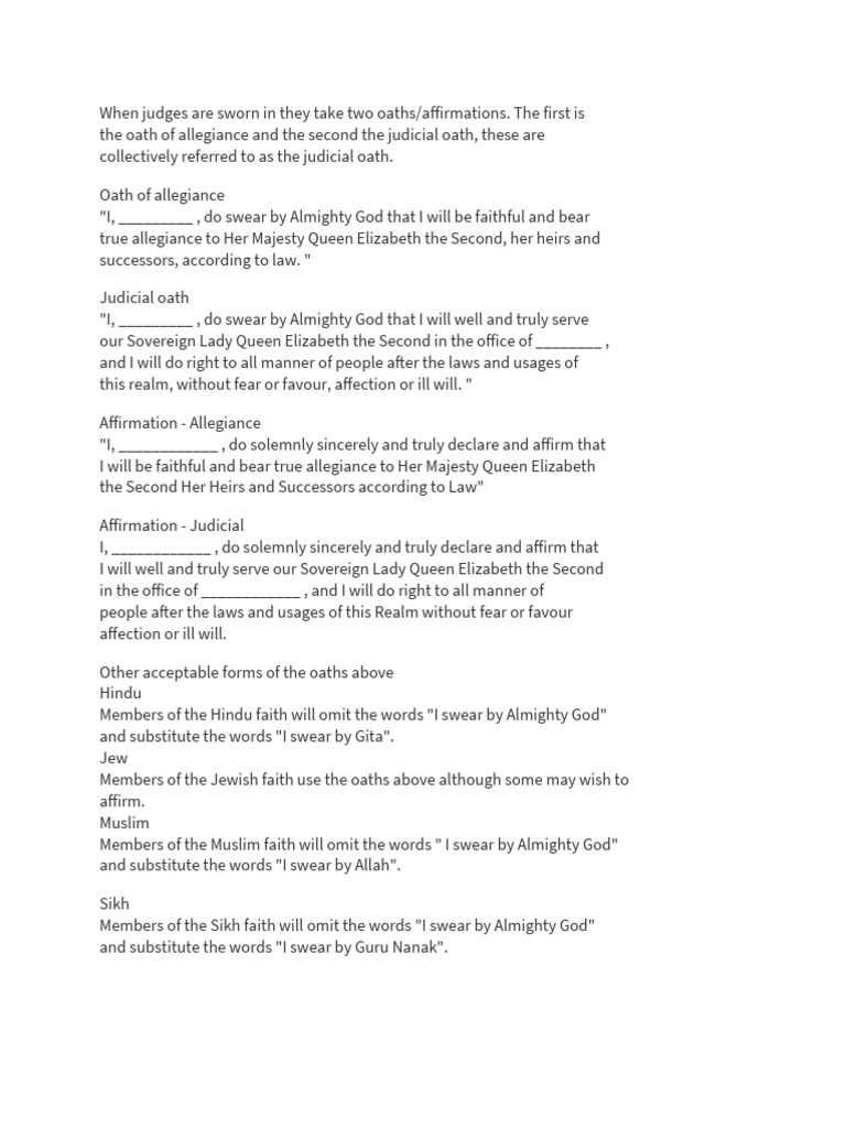 Judges Oath Blank | PDF
