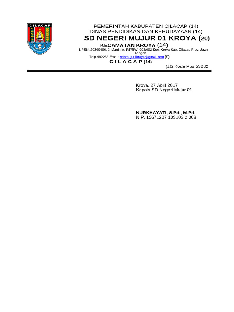 Kop SD Surat Keterangan Potreit | PDF