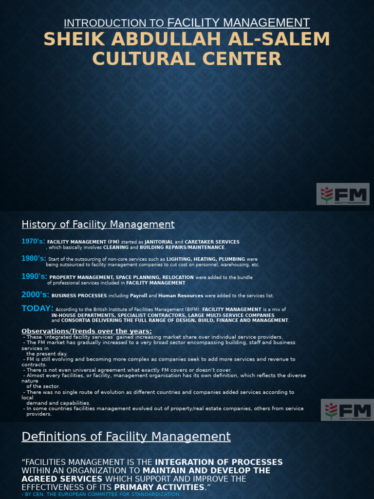 Introduction To FM Presentation | PDF | Audit | Business
