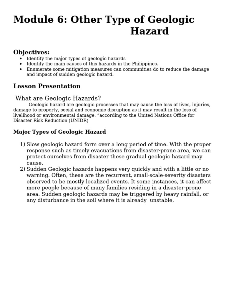 DRRR Module 7 Other Geologic Hazards | PDF