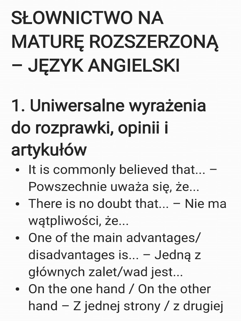 Ang Rozszerzony Przydatne Slowka | PDF