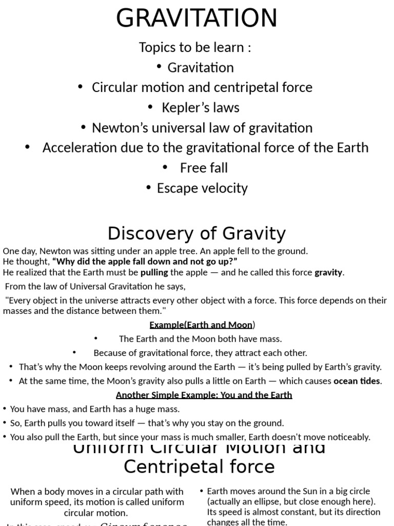 Gravitation | PDF | Gravity | Force