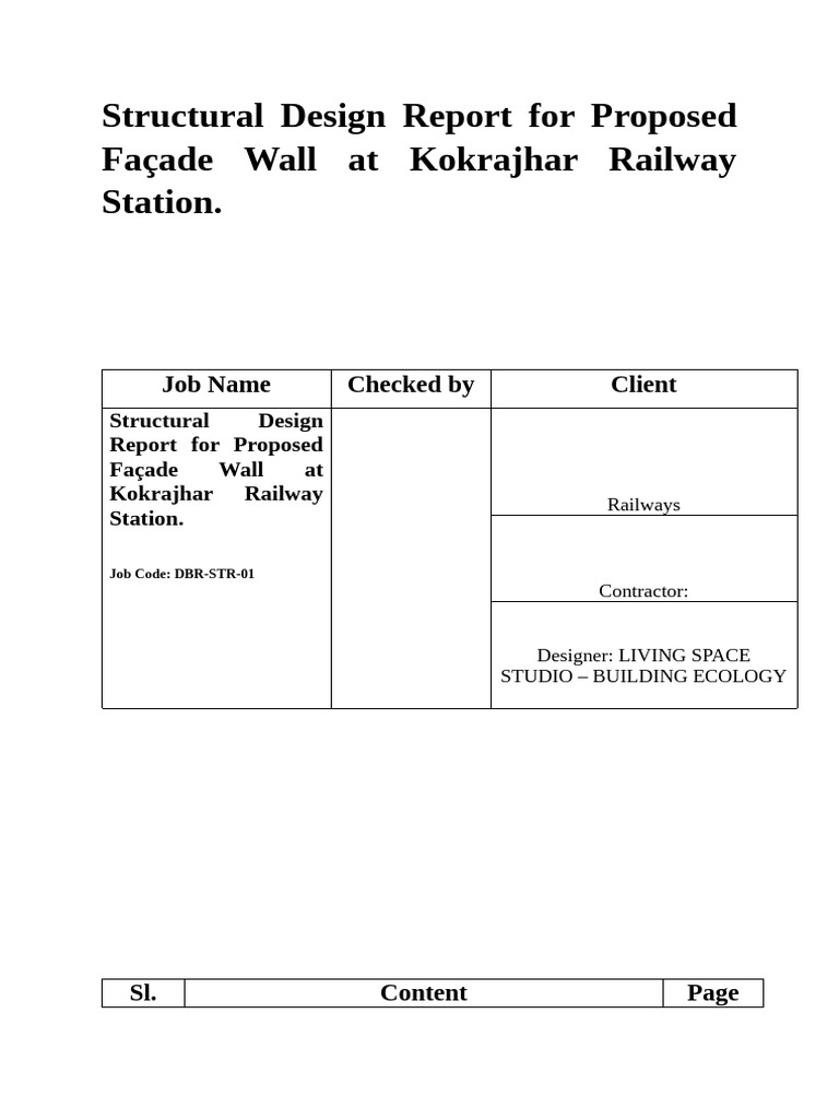 Structural Design Report For Facade Wall | PDF | Beam (Structure) | Bending