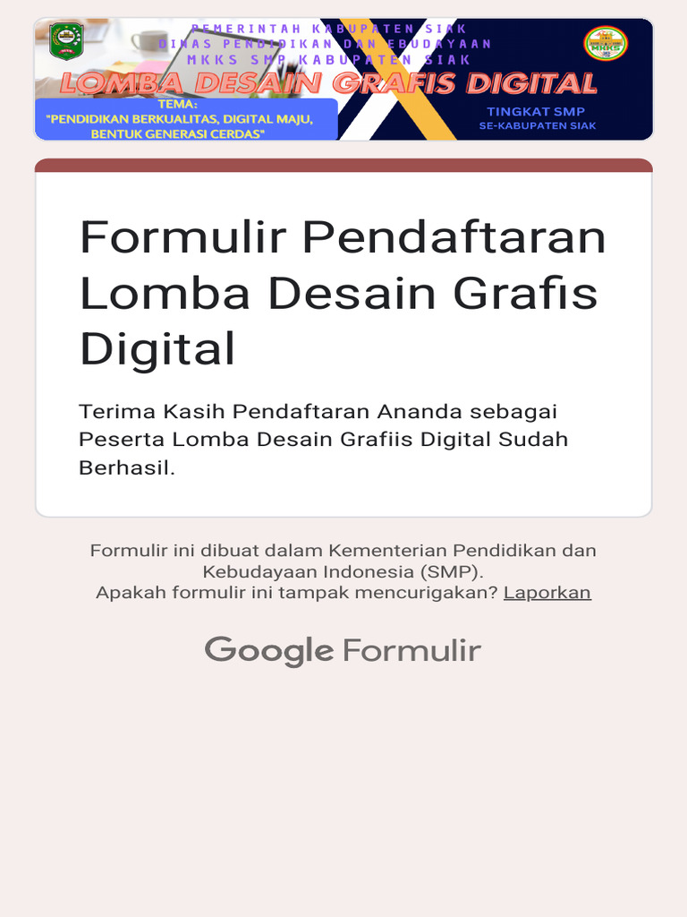 Formulir Pendaftaran Lomba Desain Grafis Digital | PDF
