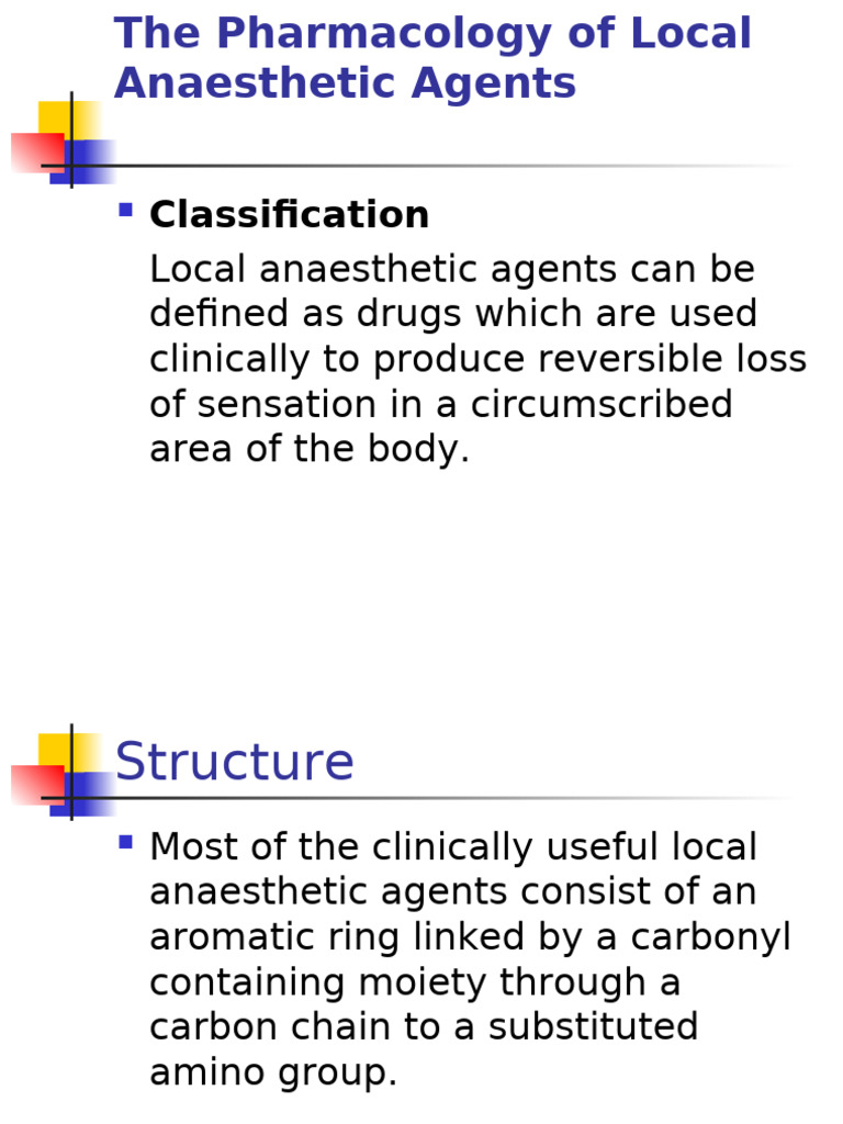 The Pharmacology of Local Anaesthetic Agents | PDF | Anesthesia | Medical Specialties