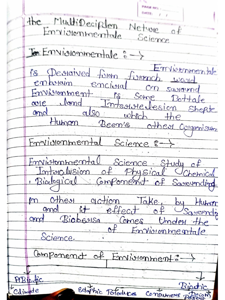 Environmental Science Unit 1 | PDF