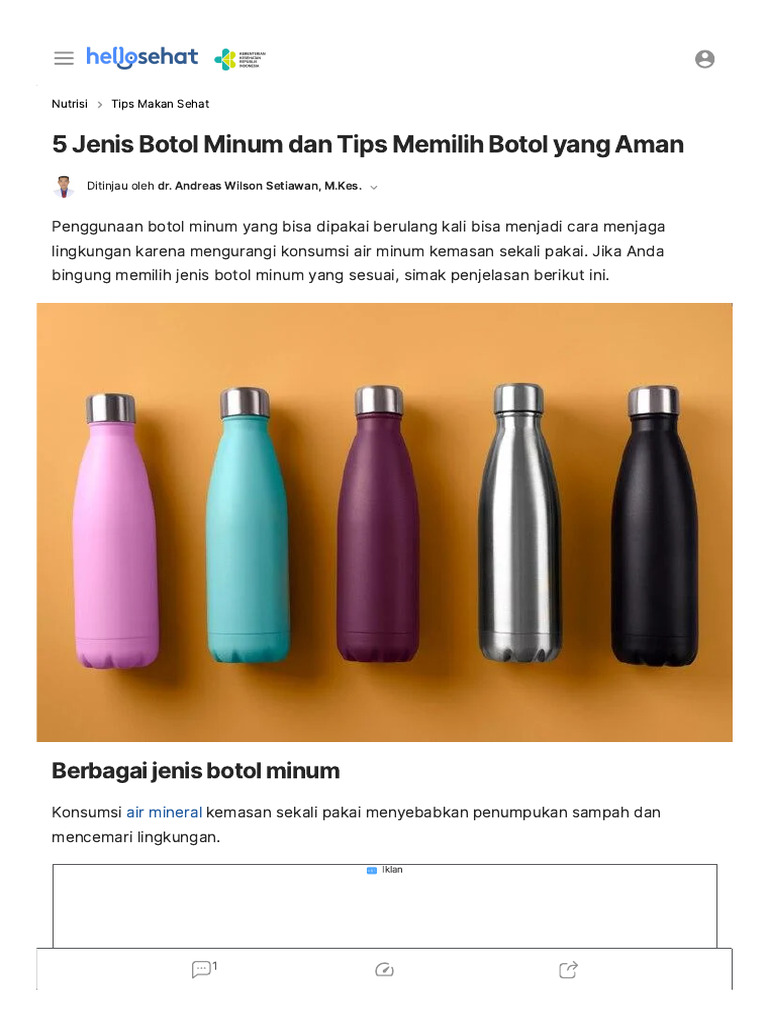 Jenis dan Tips Botol Minum Aman | PDF
