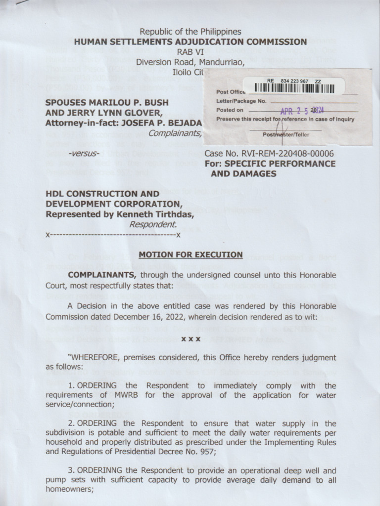 PDF Bush Motion For Execution | PDF