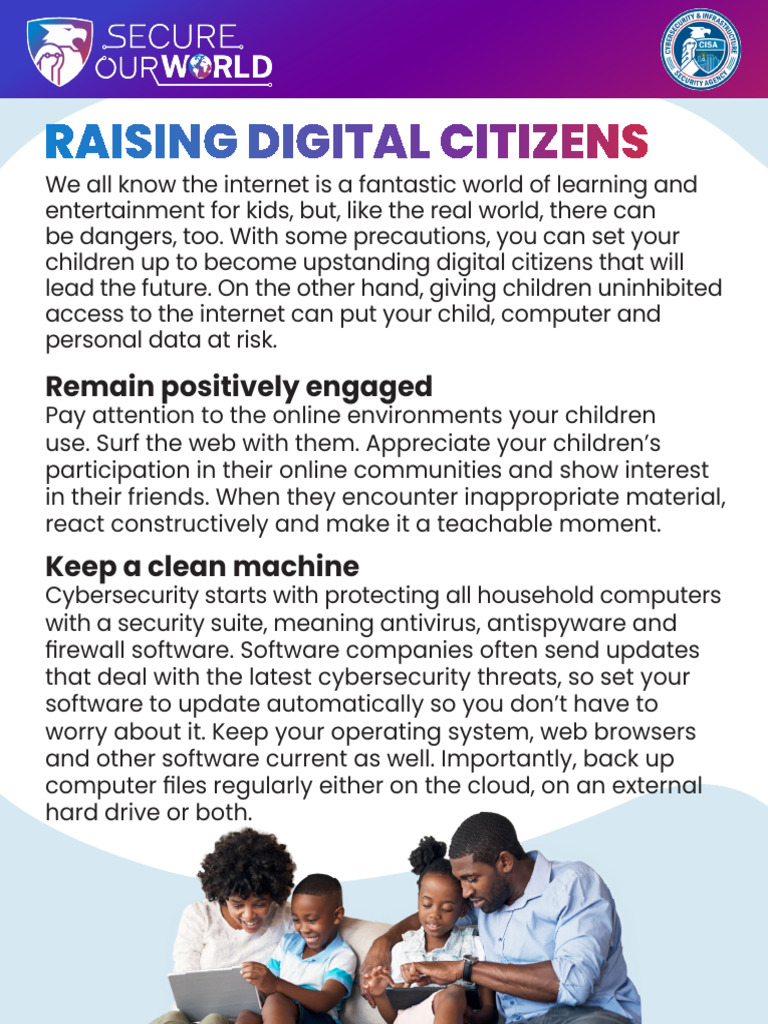 CISA Tip Sheet Raising Digital Citizens Large Print | PDF | Internet ...