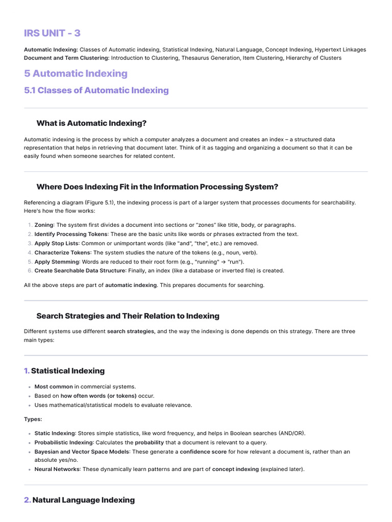 IRS UNIT - 3 | PDF | Search Engine Indexing | Information Retrieval