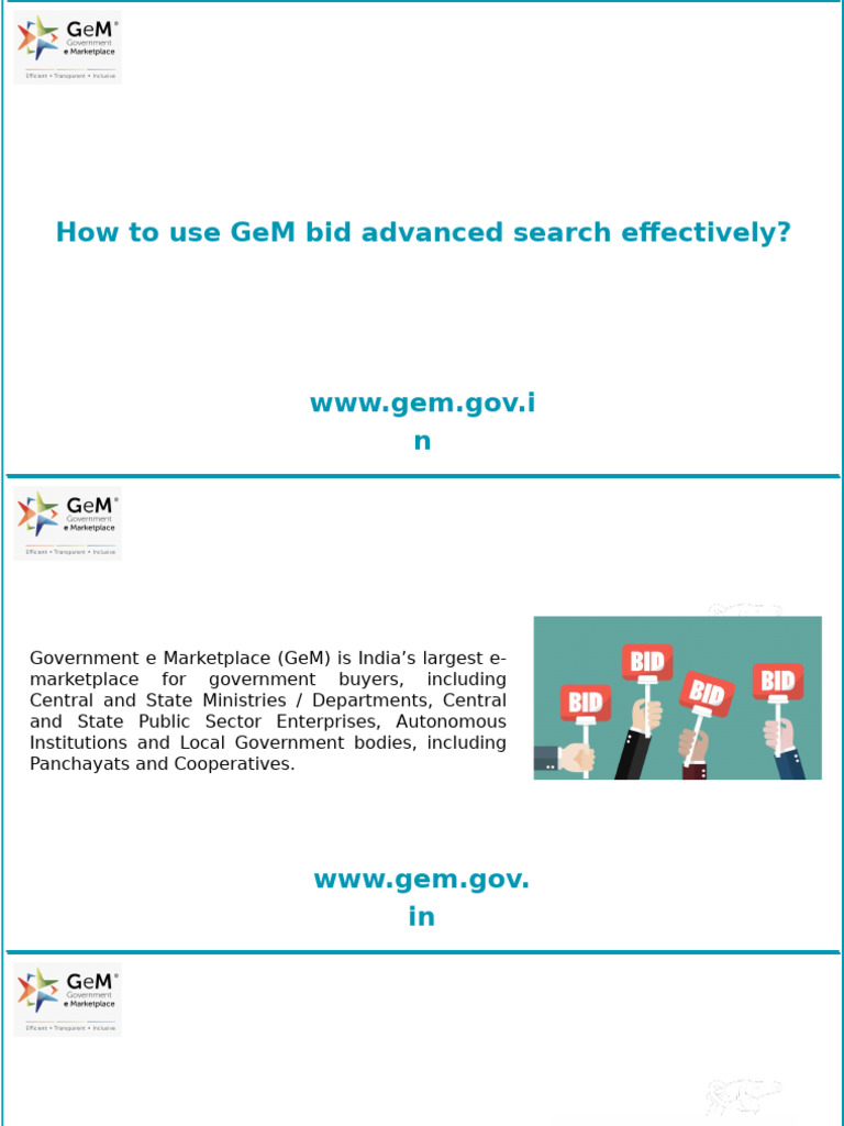 How To Use GeM Bid Advanced Search Effectively | PDF