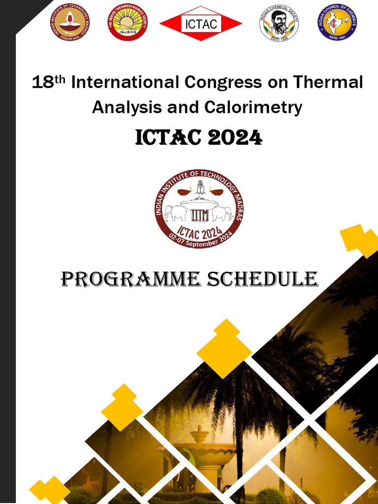 ICTAC 2024 Programme Schedule | PDF | Thermal Analysis | Heat