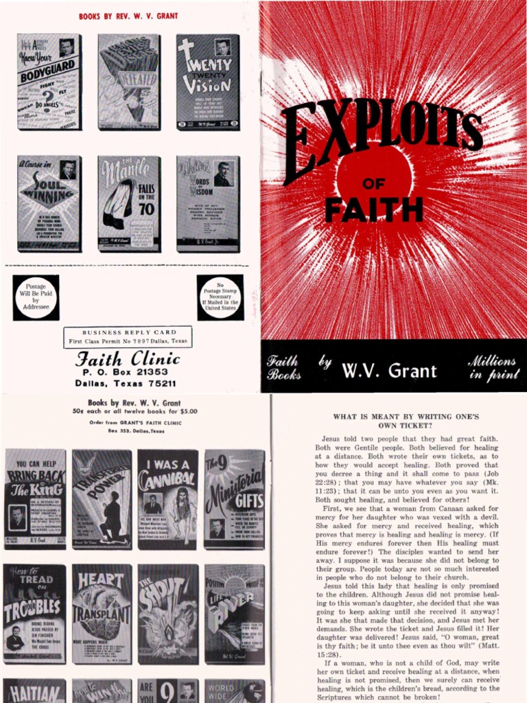 Exploits of Faith by W. v. Grant, SR | PDF | Faith Healing | Acts Of ...