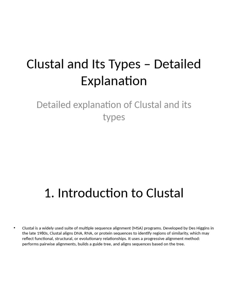 Overview of Clustal Alignment Tools | PDF