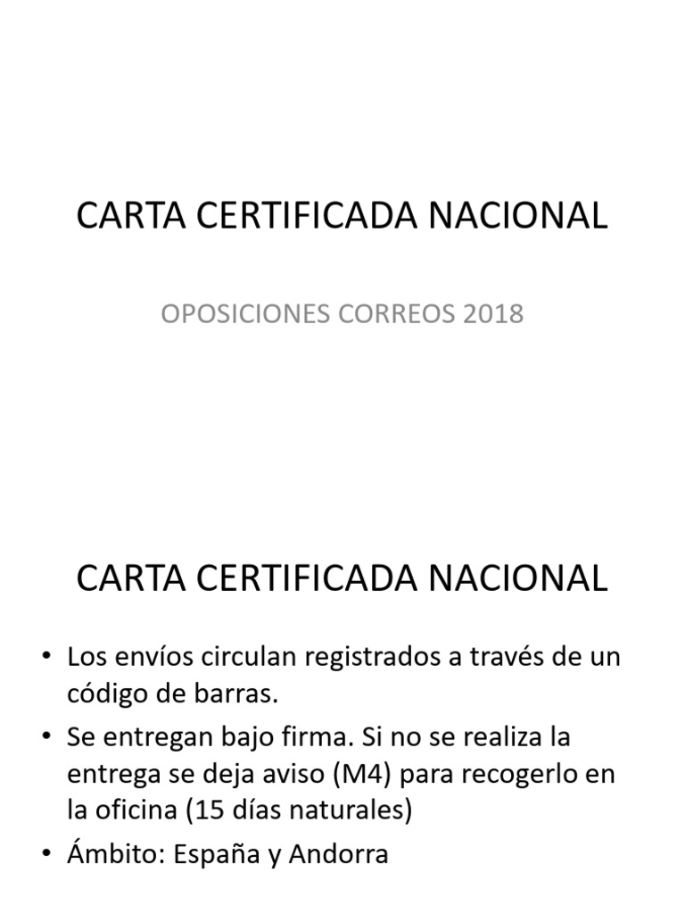 Carta Certificada Nacional: Guía 2018 | PDF