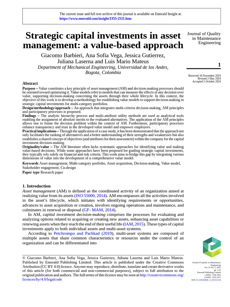 Value-Based Capital Investment Strategies | PDF | Risk