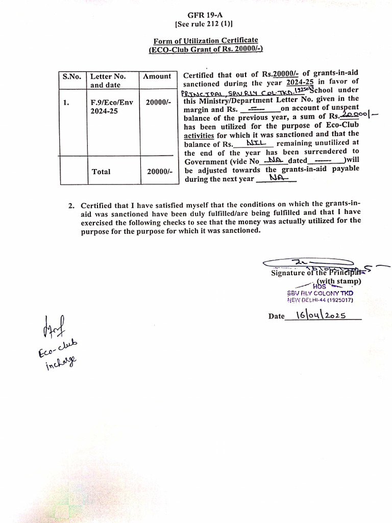 Eco Club Grant | PDF