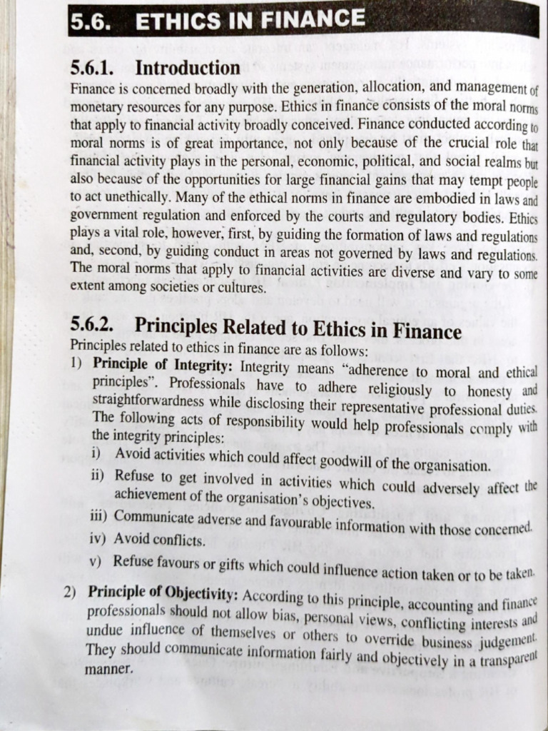Ethics in Finance | PDF