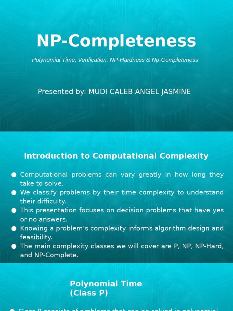 NP Completeness V1.0 | PDF | Time Complexity | Computational Complexity ...