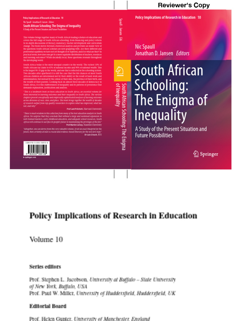 Spaull 2019 Chapter From Spaull Jansen 2019 Springer Book 4 October ...