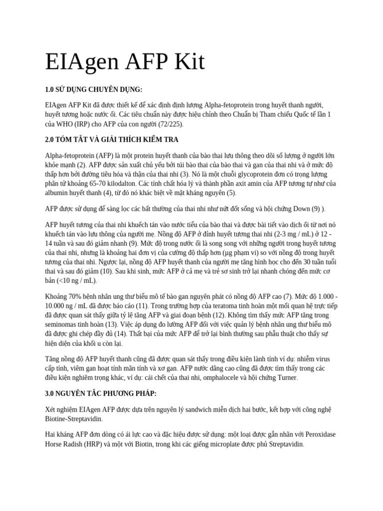 Eiagen Afp Kit | PDF