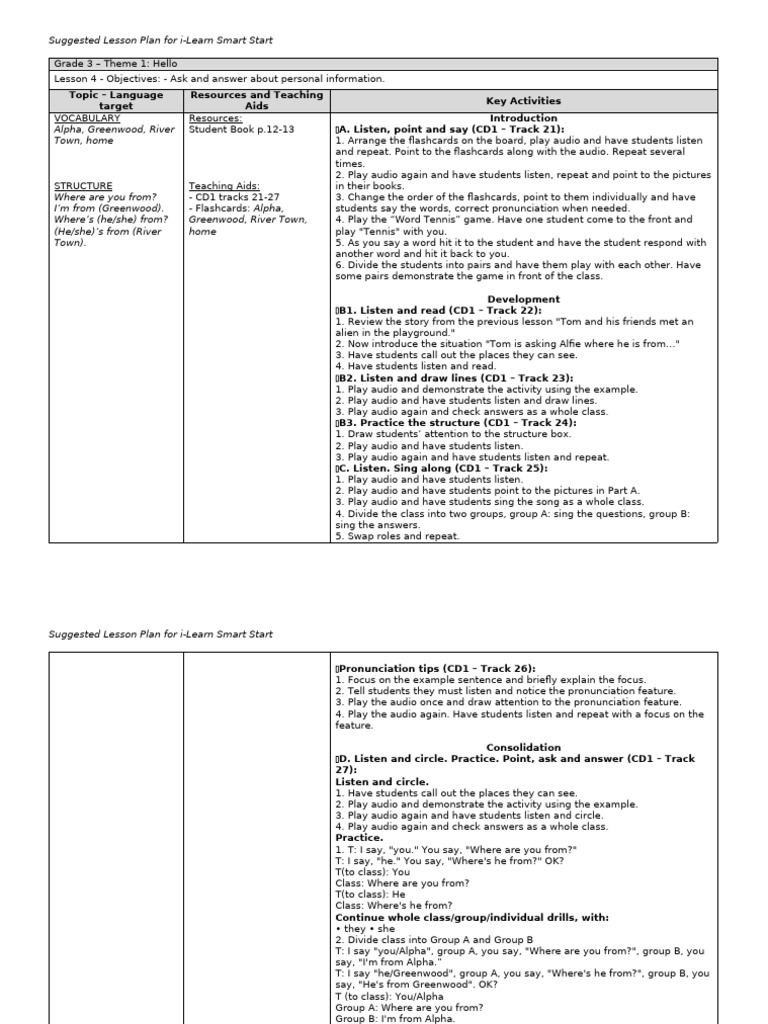 ISS Grade 3 - T1L4 - Lesson Plan | PDF | Learning | Chess Theory