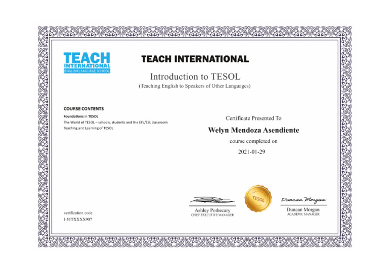 TESOL Certificate (Australia) | PDF