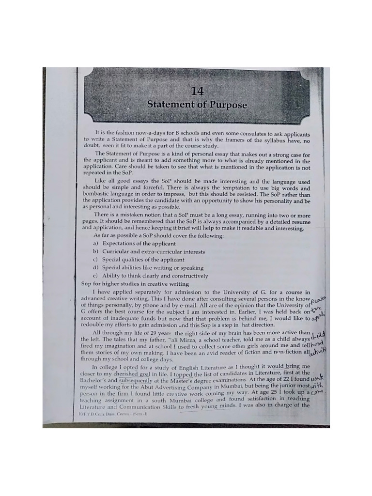 Statement of Purpose | PDF