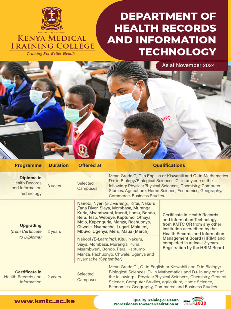 KMTC Health Records Diploma Requirements | PDF
