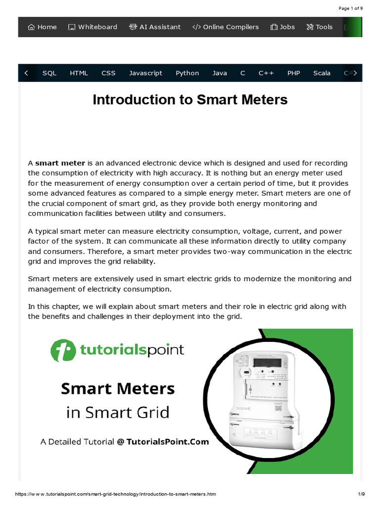 Introduction To Smart Meters | PDF | Telecommunications | Electrical Grid