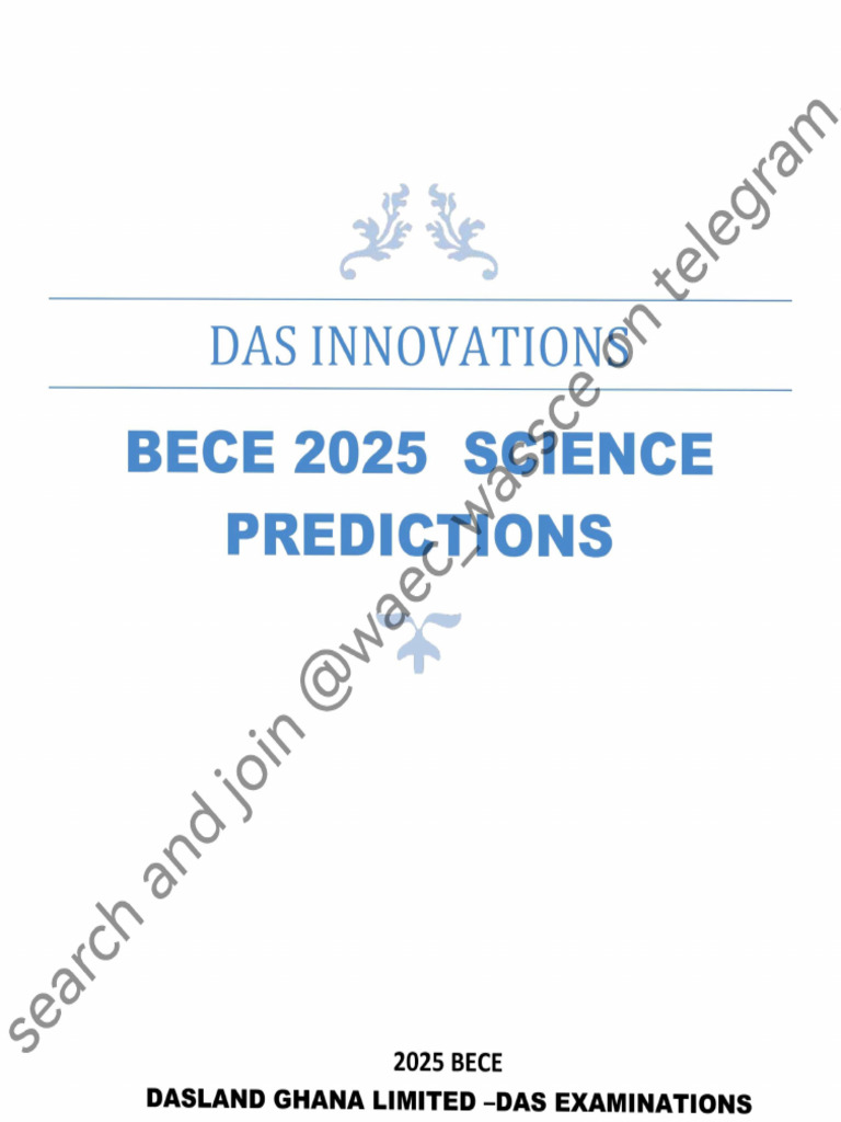 2025 Bece Science Predictions. Questions and Answers | PDF