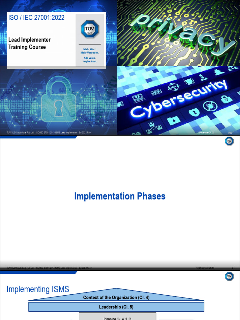 Ecpd - PPT 06 - Iso 27001 - 2022 Isms Li 5d Session 6 | PDF | Risk | Information Security