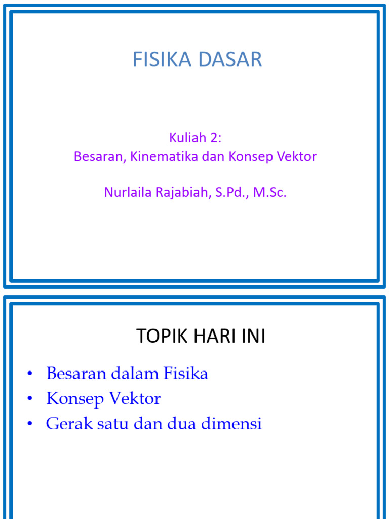 Besaran dan Kinematika dalam Fisika | PDF
