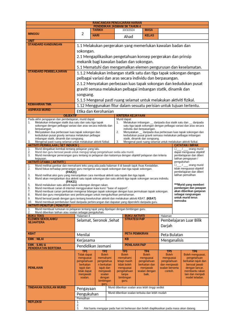 m2 RPH PJ THN 4 2024-2025 by Cikgu Gorgeous | PDF