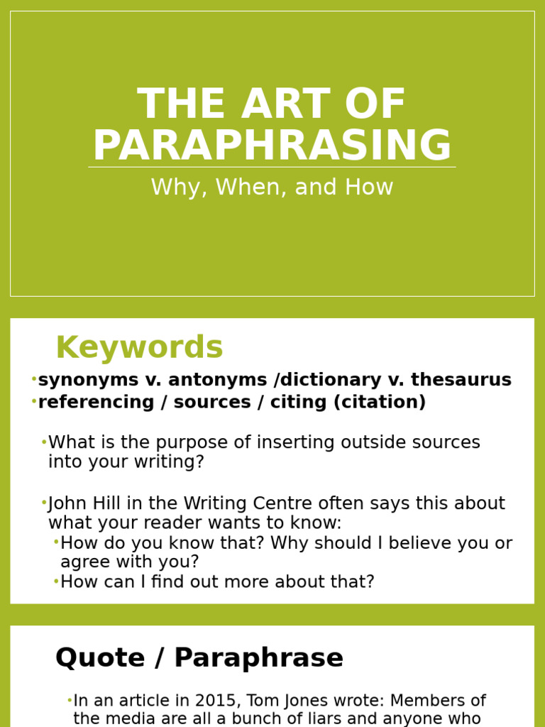 Paraphrasing Summarizing | PDF | Linguistics | Grammar
