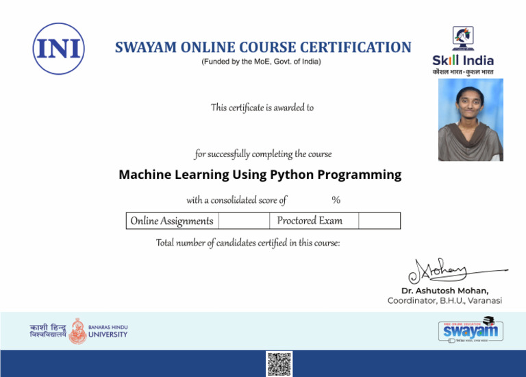 Machine Learning Course Certificate 2025 | PDF