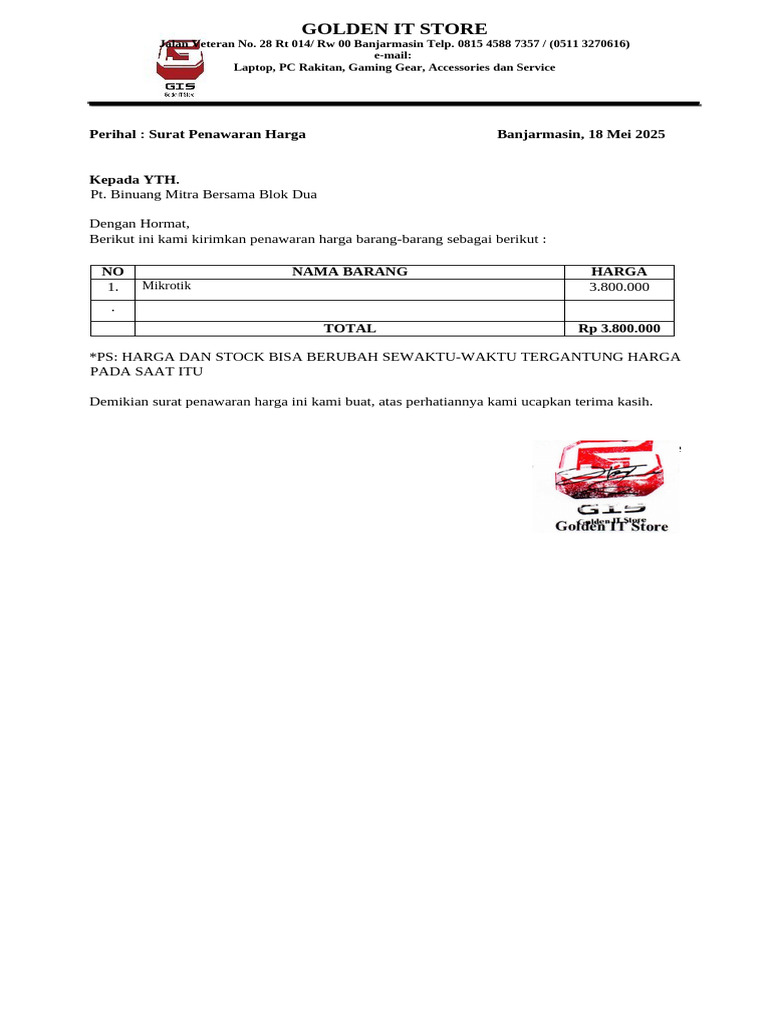 PENAWARAN BMB 2 | PDF