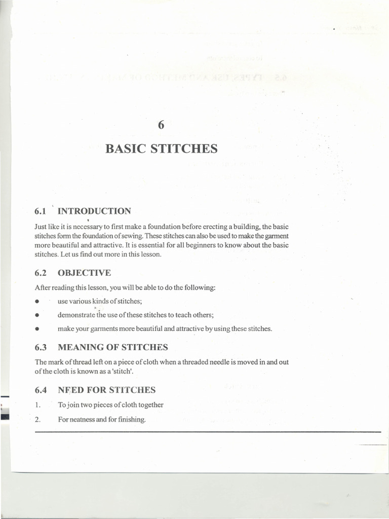 Chapter-6 Basic Stitches in Fashion | PDF | Quilting | Surgical Suture
