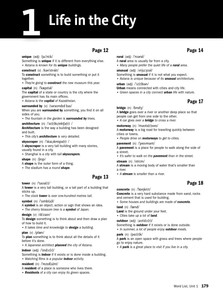 Urban Life Vocabulary Guide | PDF | Jeans | Clothing